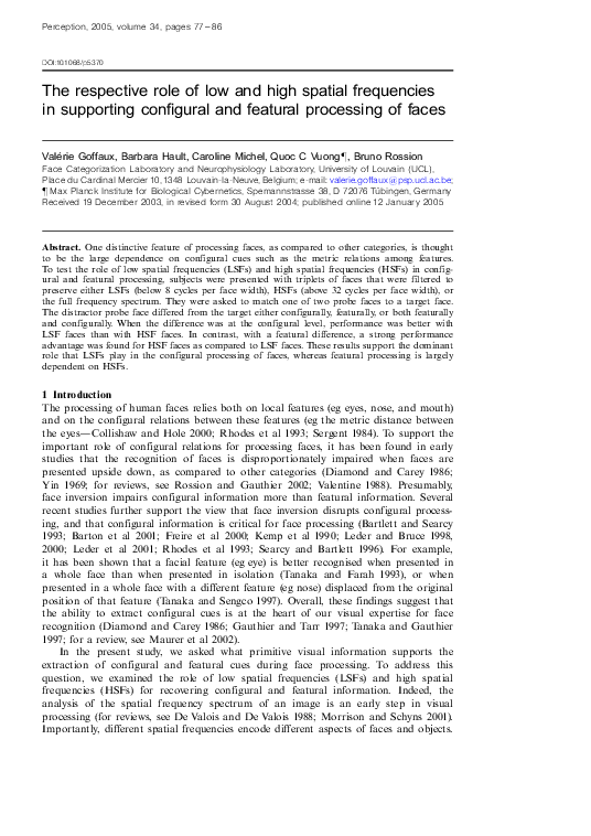 (PDF) The respective role of low and high spatial frequencies in supporting configural and ...