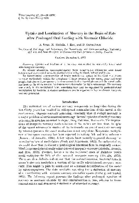 (PDF) Pediatric mercury poisoning, brain MRI, and white matter ...