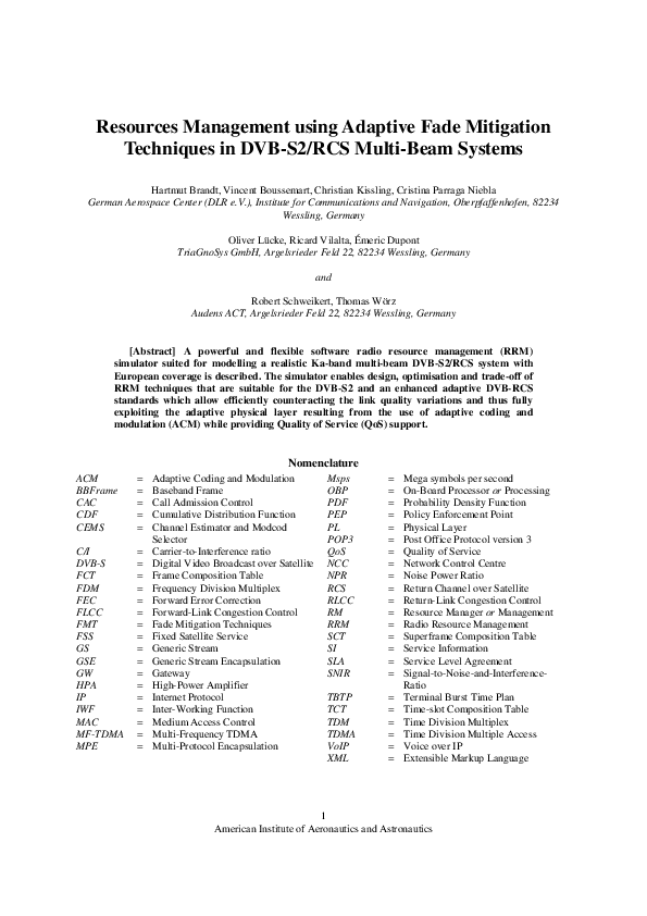 (PDF) Resources Management Using Adaptive Fade Mitigation Techniques in DVB-S2/RCS Multi-Beam ...