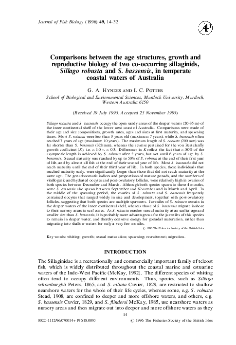 (PDF) Comparisons between the age structures, growth and reproductive ...