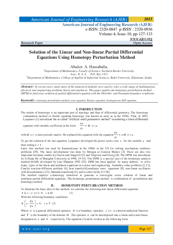 (PDF) The He Homotopy Perturbation Method for Heat-like Equation with Variable Coefficients and ...