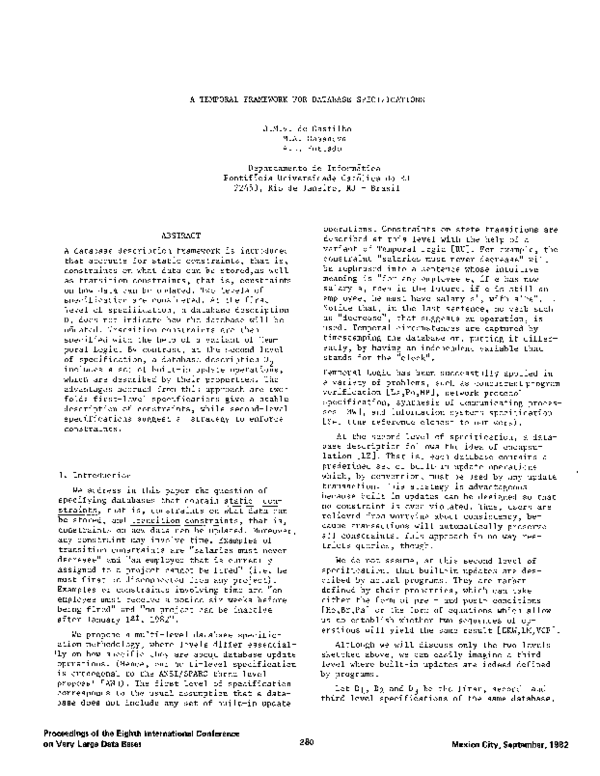 (PDF) A temporal framework for database specifications
