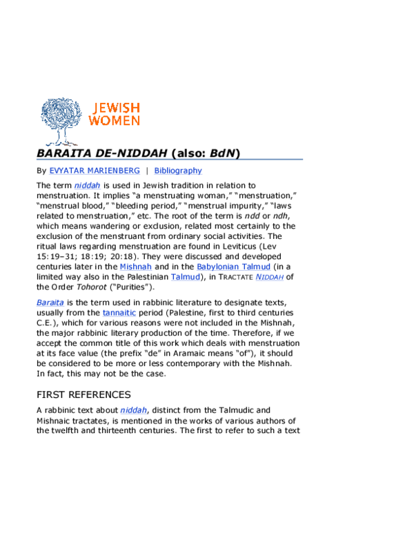 (PDF) "Baraita de-Niddah"