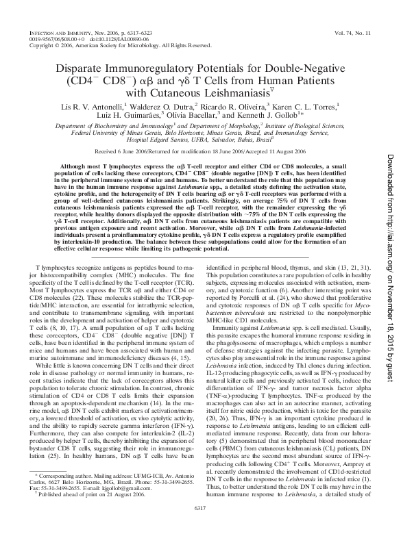 (PDF) Disparate Immunoregulatory Potentials for Double-Negative (CD4- CD8-) and T Cells from ...
