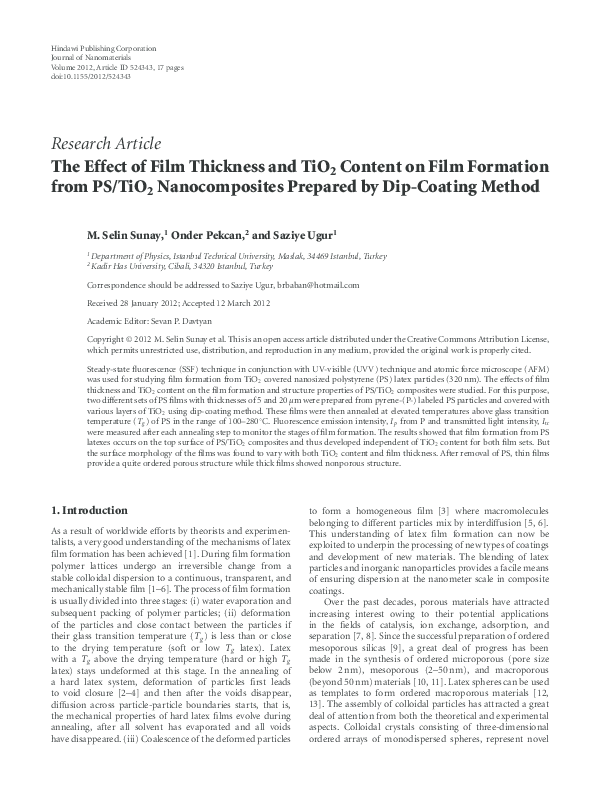 (PDF) Dissolution of Al2O3-polystyrene latex composites: a fluorescence ...
