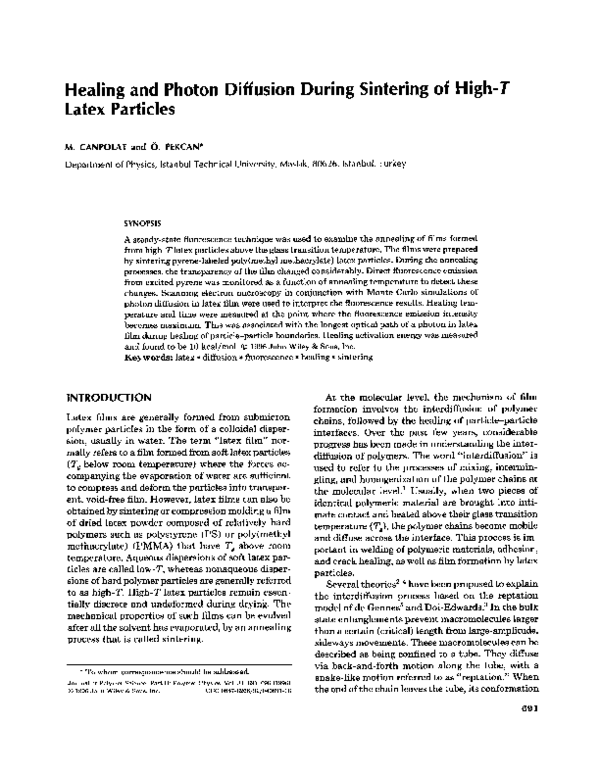 (PDF) Healing and photon diffusion during sintering of high-T latex ...