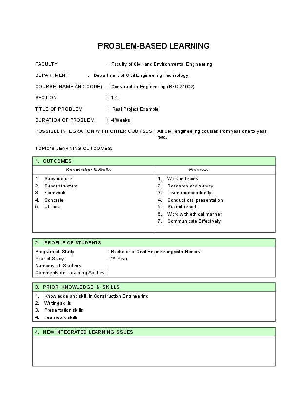 (DOC) 1 pbl group project construction engineering