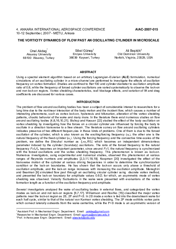 (PDF) THE VORTICITY DYNAMICS OF FLOW PAST AN OSCILLATING CYLINDER IN MICROSCALE