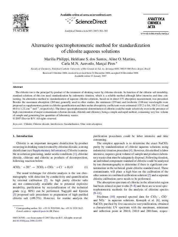 (PDF) Alternative spectrophotometric method for standardization of ...