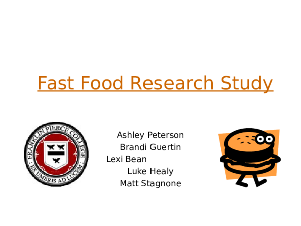 (PPT) Fast Food Study