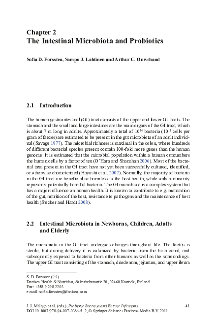 (PDF) The Intestinal Microbiota and Probiotics