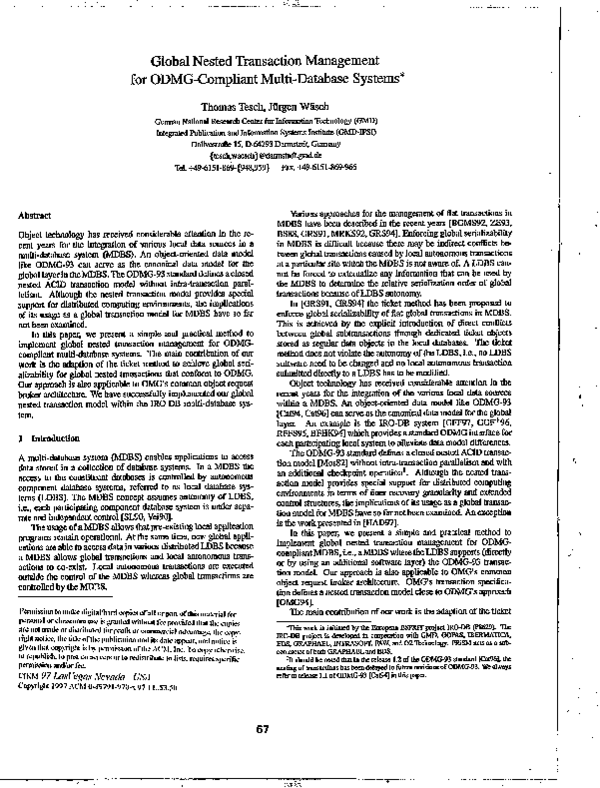 (PDF) Global nested transaction management for ODMG-compliant multi ...