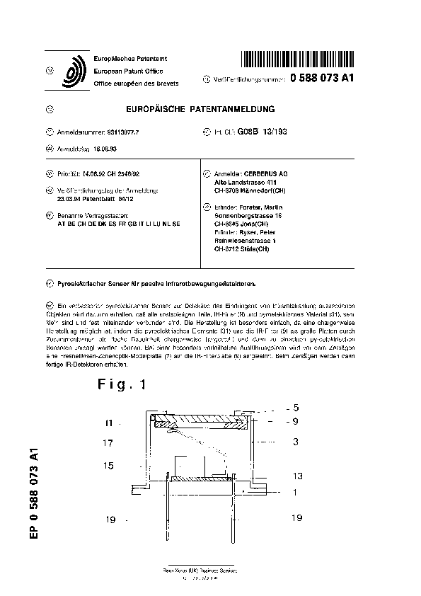 Pyroelectric sensor for passive infrared motion detectors