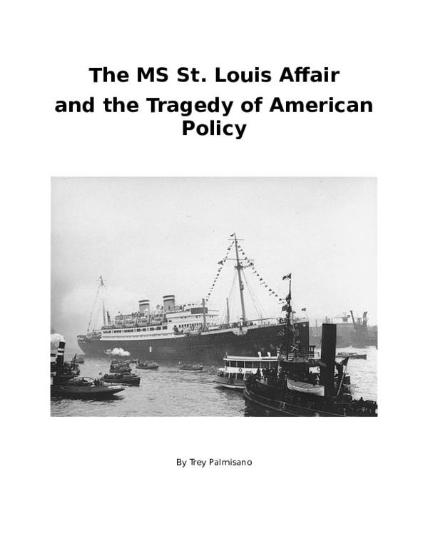 (DOC) The St. Louis Affair and the Tragedy of American Policy