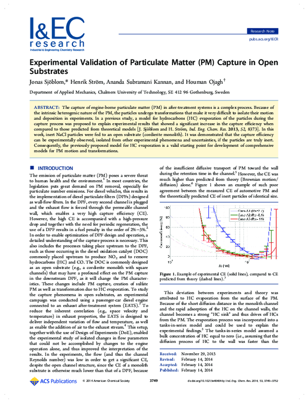 Pdf Experimental Validation Of Particulate Matter Pm Capture In Open Substrates