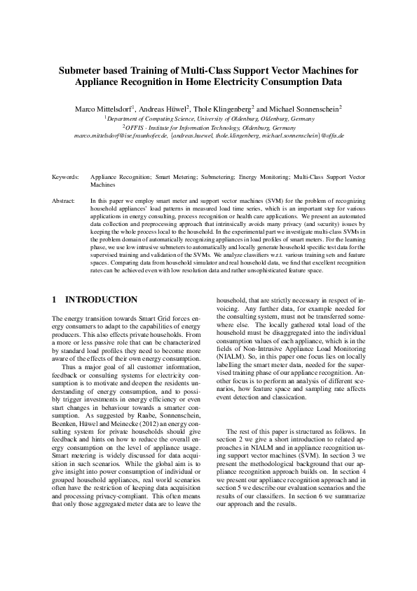(PDF) Submeter based Training of Multi-class Support Vector Machines for Appliance Recognition ...