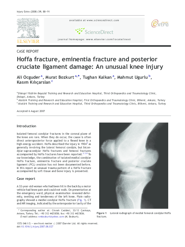 (PDF) Hoffa fracture, eminentia fracture and posterior cruciate ...