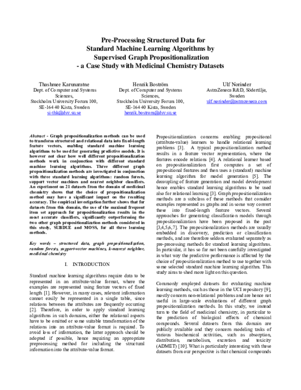 (PDF) Pre-Processing Structured Data for Standard Machine Learning ...