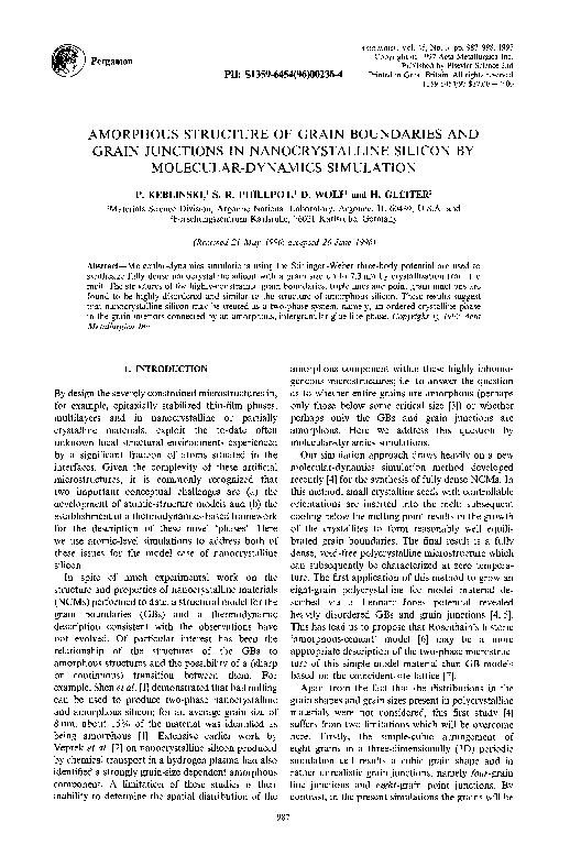 (PDF) Amorphous structure of grain boundaries and grain junctions in ...