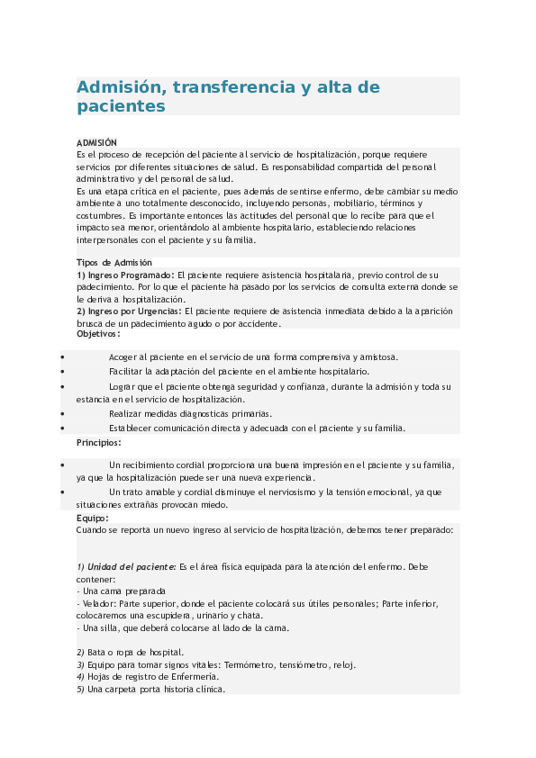 (DOC) Admision del paciente