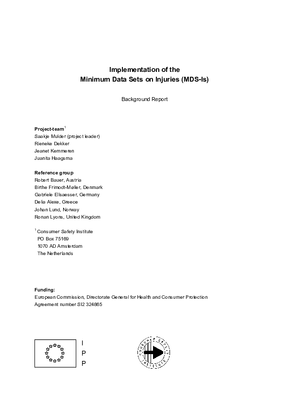 (PDF) Implementation of the Minimum Data Sets on Injuries (MDS-Is)