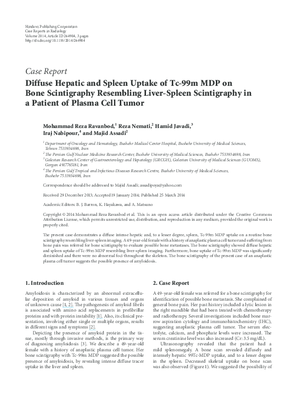 (PDF) Diffuse Hepatic and Spleen Uptake of Tc-99m MDP on Bone ...