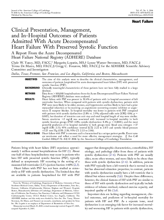 (PDF) Clinical Presentation, Management, and In-Hospital Outcomes of ...