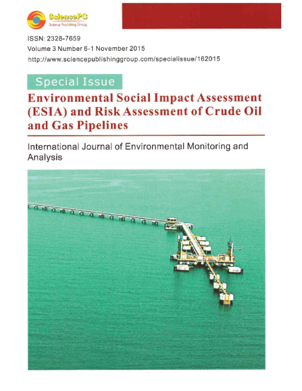 (PDF) SPECIAL ISSUE: ENVIRONMENTAL SOCIAL IMPACT ASSESSMENT (ESIA) AND RISK ASSESSMENT OF CRUDE ...