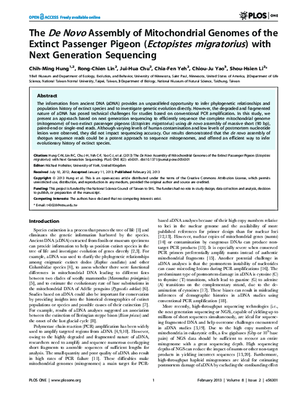 Pdf Complete Mitochondrial Genomes Of Eleven Extinct Or Possibly