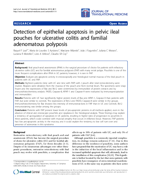 (PDF) Detection of epithelial apoptosis in pelvic ileal pouches for ...