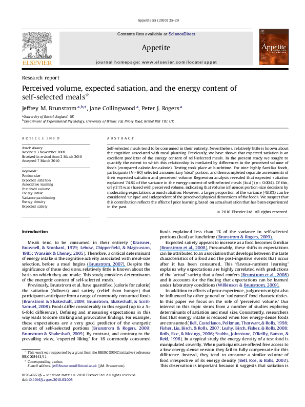 (PDF) Experienced and remembered pleasure for meals: Duration neglect ...