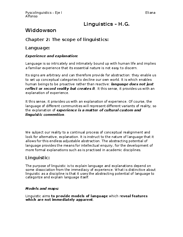 (DOC) The Scope of Linguistics - H.G. Widdowson