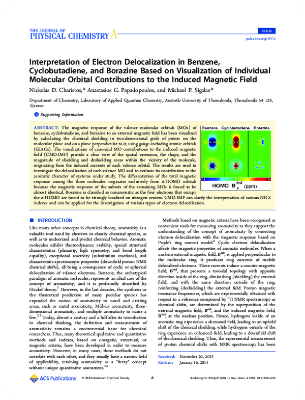 (PDF) Interpretation of Electron Delocalization in Benzene ...