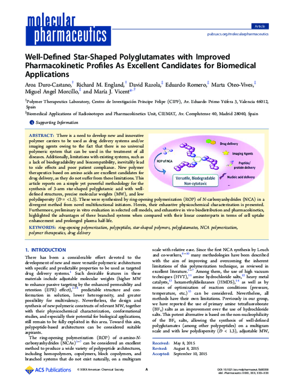 (PDF) WELL-DEFINED STAR-SHAPED POLYGLUTAMATES WITH IMPROVED ...
