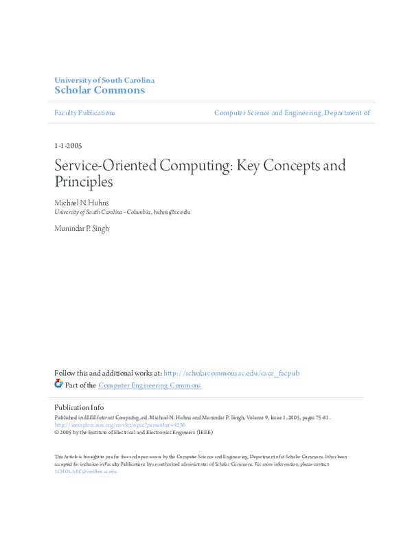 Pdf Service Oriented Computing Key Concepts And Principles