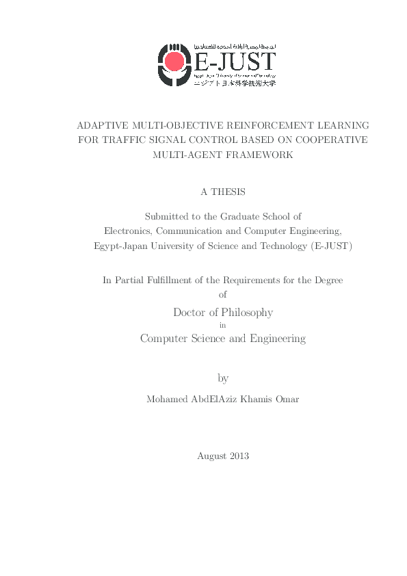 Pdf Adaptive Multi Objective Reinforcement Learning For Traffic