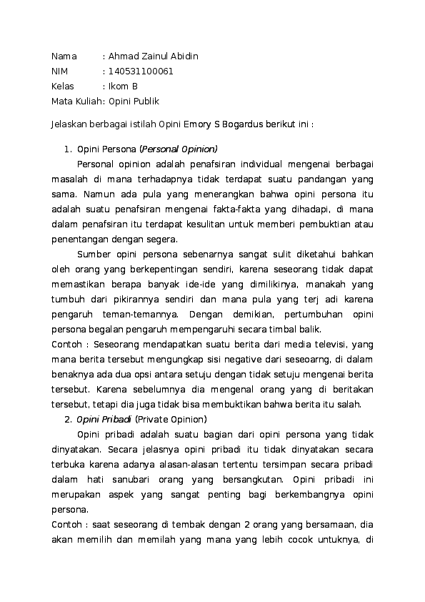 (DOC) Berbagai istilah Opini menurut Emory S Bogardus | Zay Up ...
