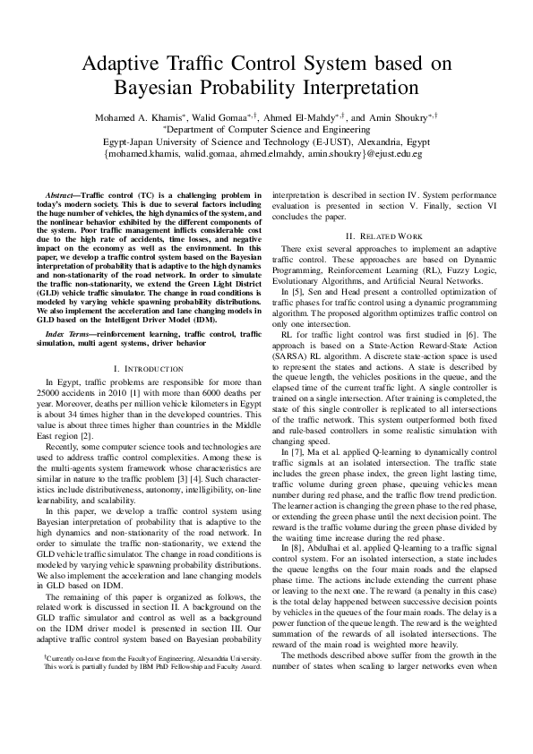 (PDF) Adaptive multi-objective reinforcement learning with hybrid exploration for traffic signal ...