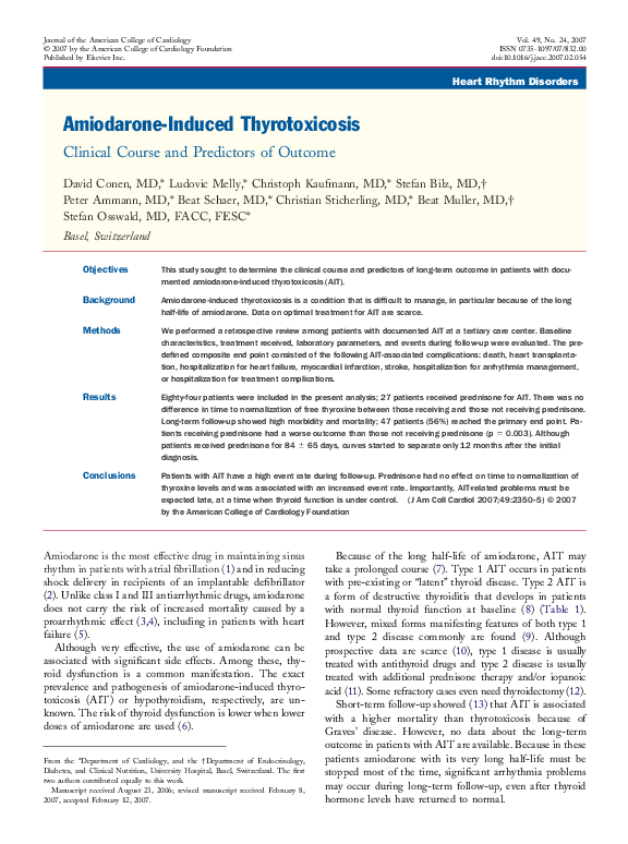 (PDF) Amiodarone-Induced Thyrotoxicosis