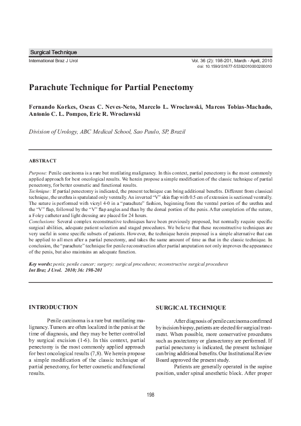 (PDF) Parachute technique for partial penectomy
