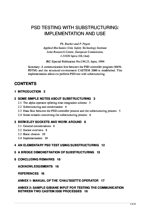 (PDF) PSD testing with substructuring - implementation and use