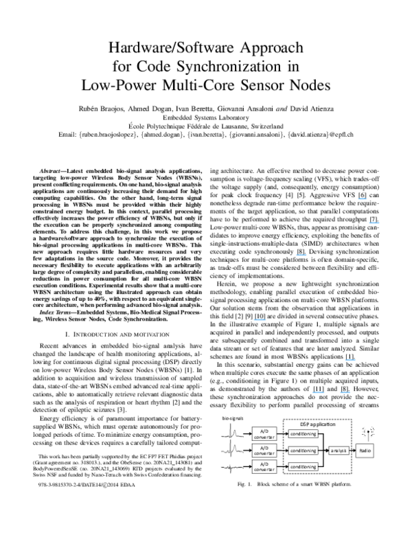 Pdf Hardwaresoftware Approach For Code Synchronization In Low Power