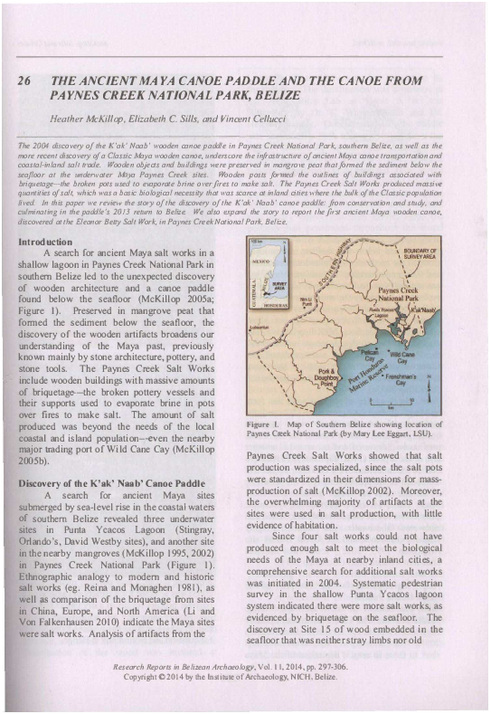 (PDF) The Ancient Maya Canoe Paddle and the Canoe from Paynes Creek ...