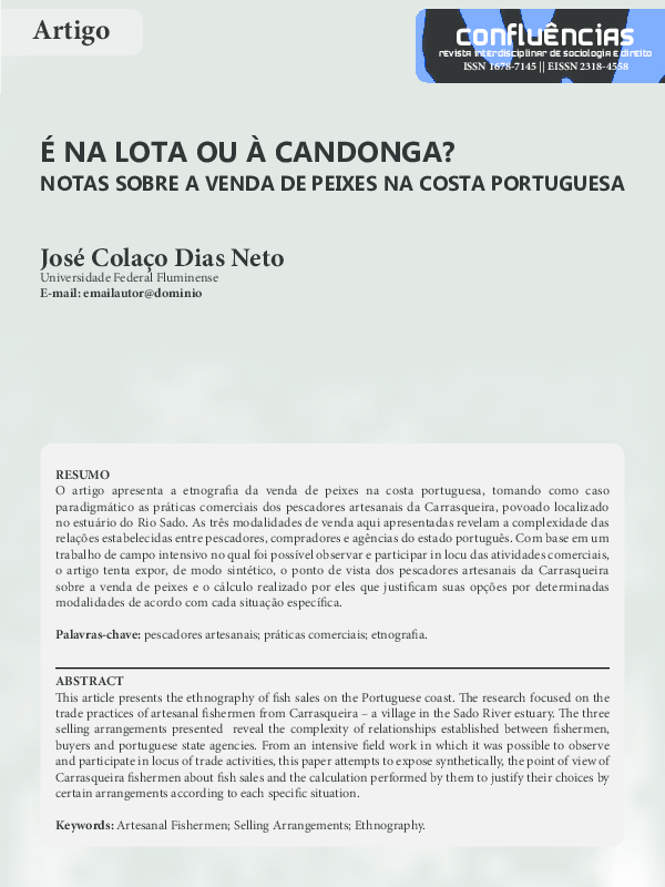 (PDF) É NA LOTA OU À CANDONGA? Nota sobre a venda de peixes na costa ...