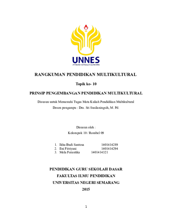 (DOC) Pendidikan multikultural