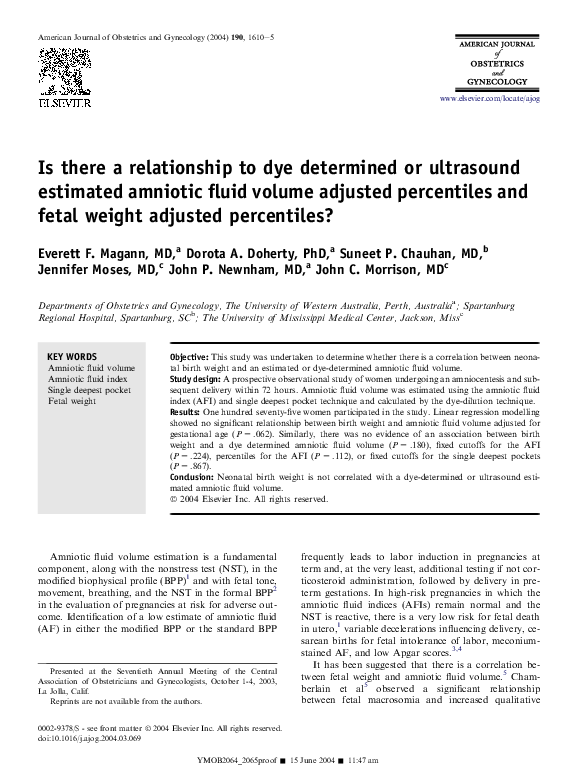 (PDF) Is there a relationship to dye determined or ultrasound estimated ...