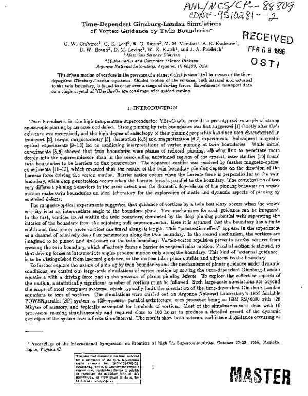 (PDF) Time-dependent Ginzburg-Landau simulations of vortex guidance by ...