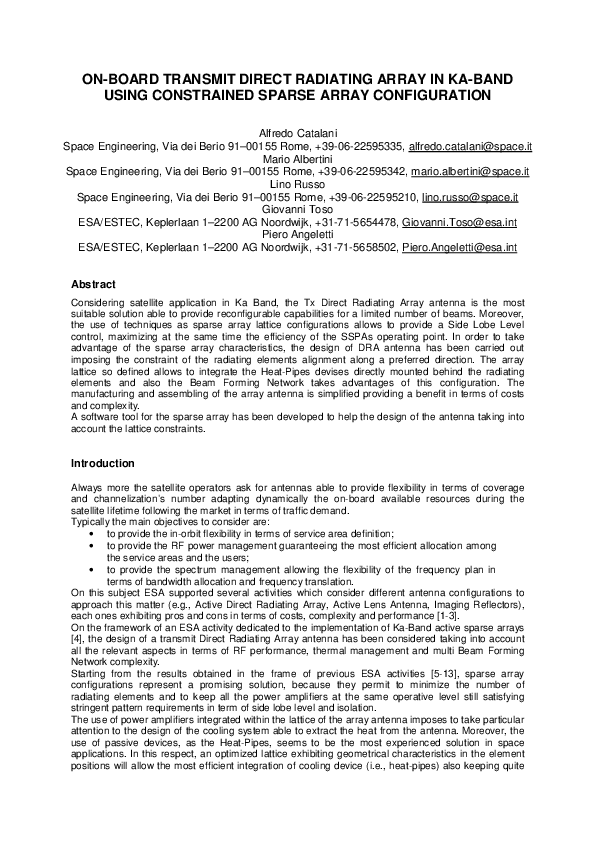 Pdf On Board Transmit Direct Radiating Array In Ka Band Using