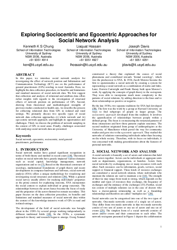 (PDF) Exploring Sociocentric and Egocentric Approaches for Social ...