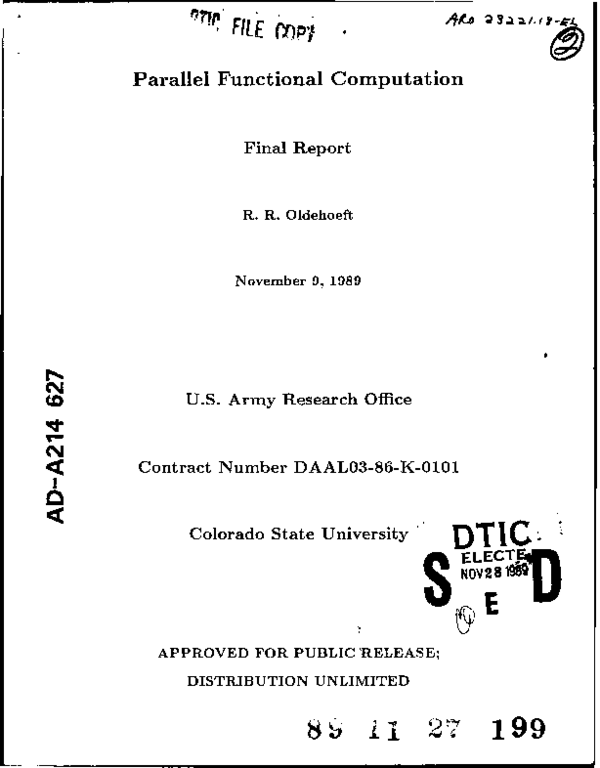 (PDF) Parallel Functional Computation